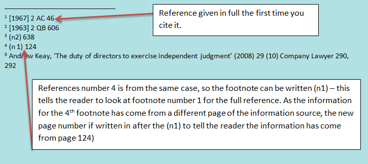 use n when repeating references to the same sour